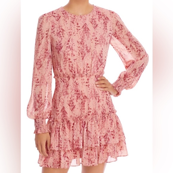 Aqua | Dresses | Aqua Pink Floral Ruffle Dress Size S Worn Once | Poshmark